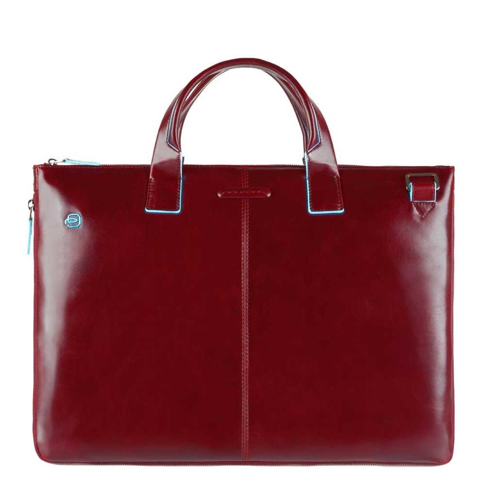 Piquadro Blue Square Expandable Slim Computer Bag 15.6" red - Tas2go
